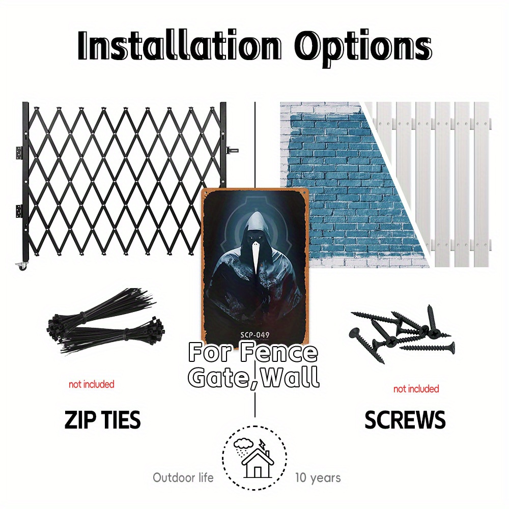 שלט מתכת וינטג' SCP 049 פוסטר אמנותי לקישוט הבית והמשרד עמיד - Temu