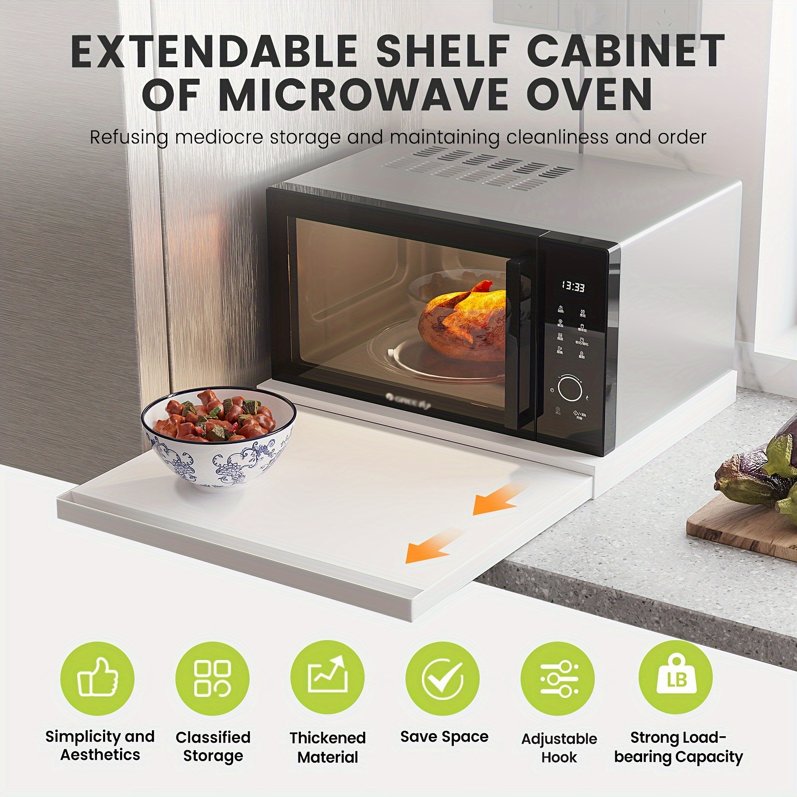 Multipurpose Kitchen Microwave Oven Rack Pull Storage Drawer - Temu ...