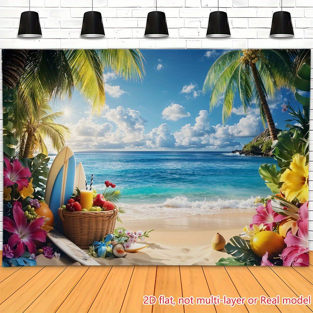 hawaiian party backdrop sold on Temu United States