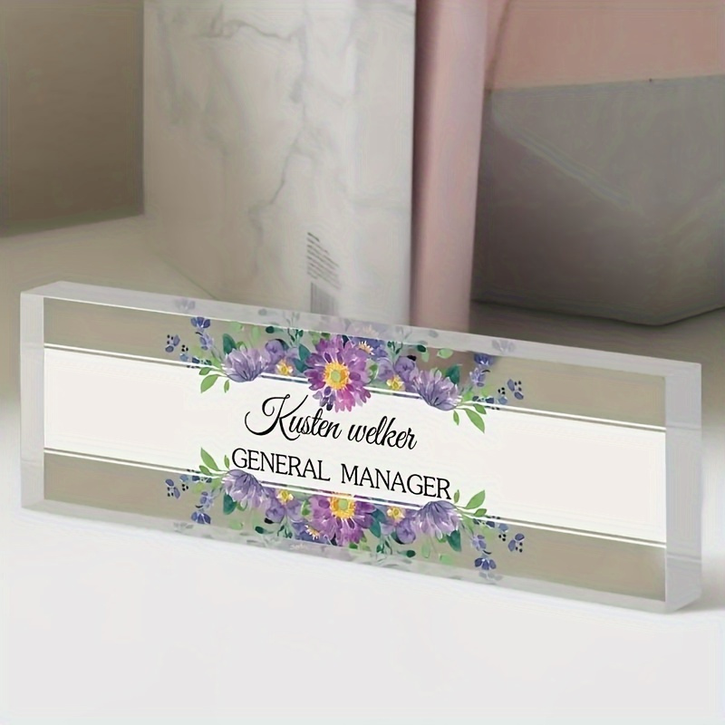 acrylic desk name plate sold on Temu United States