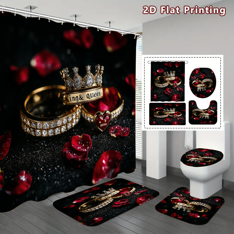 bathroom shower curtain set sold on Temu United States