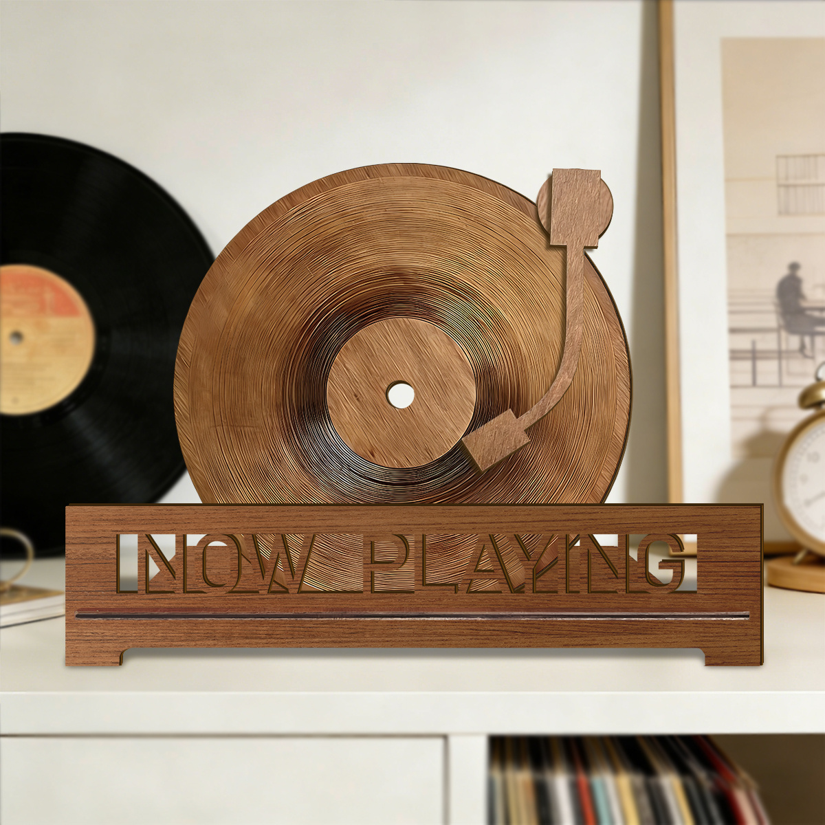 now playing vinyl stand sold on Temu United States