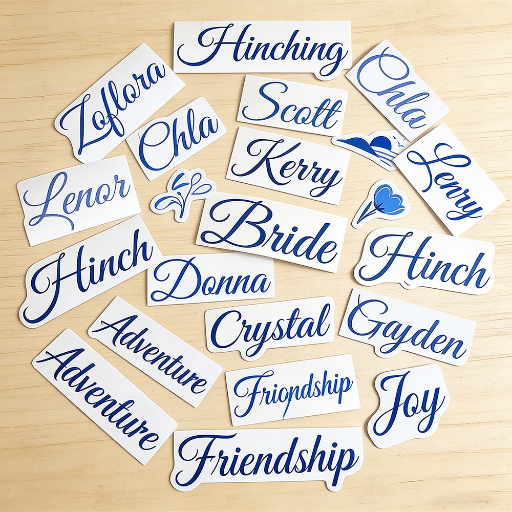 name stickers sold on Temu United States