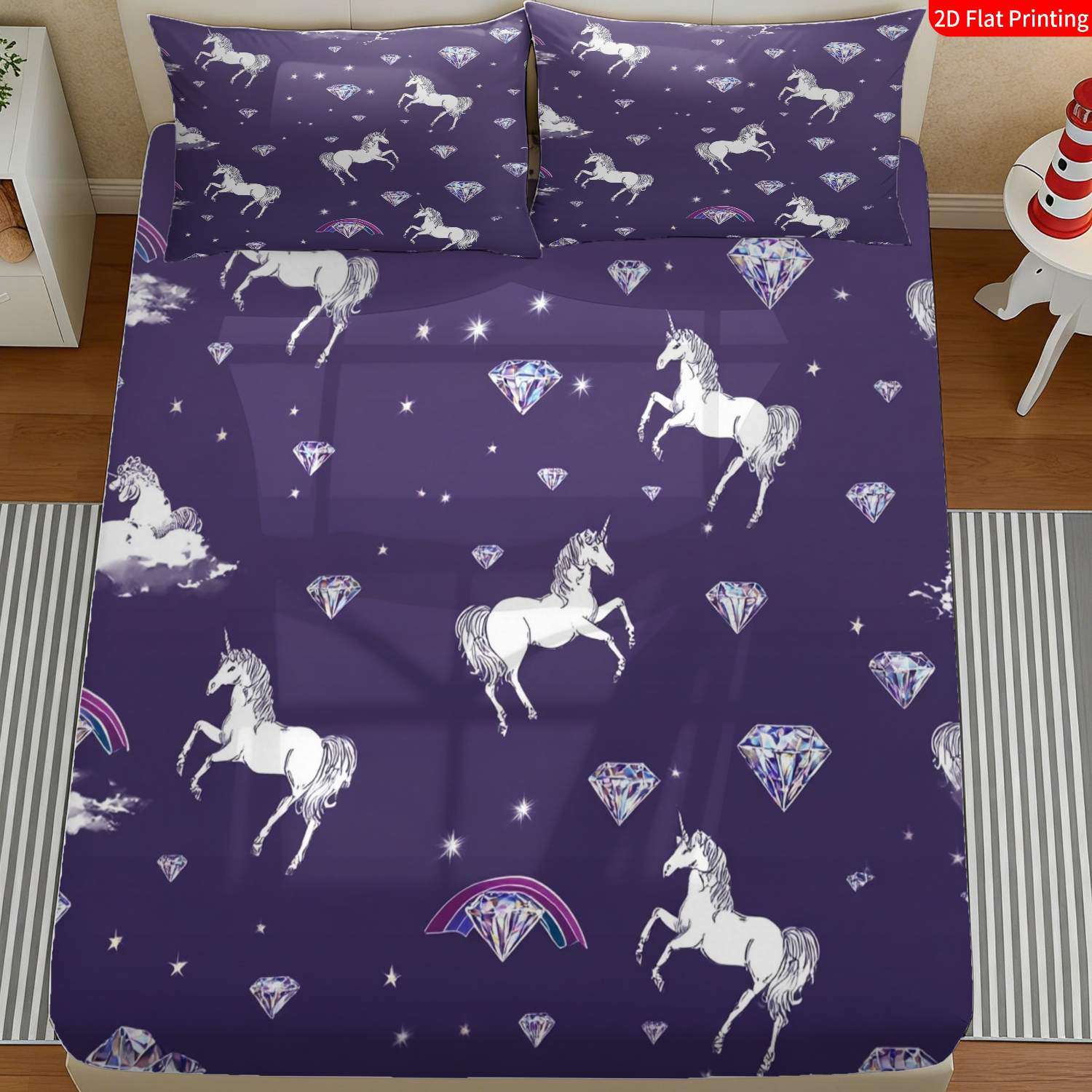 unicorn sheets sold on Temu United States