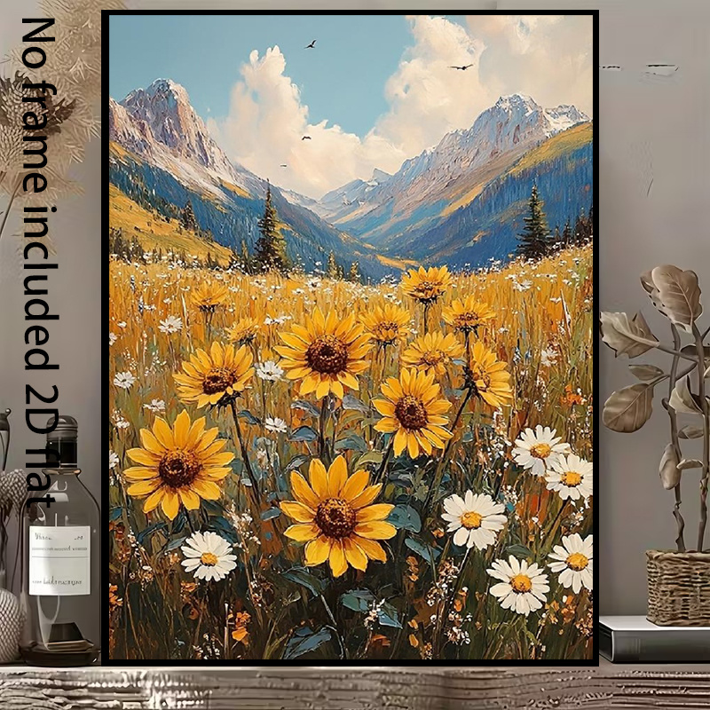 sunflower wall art sold on Temu United States