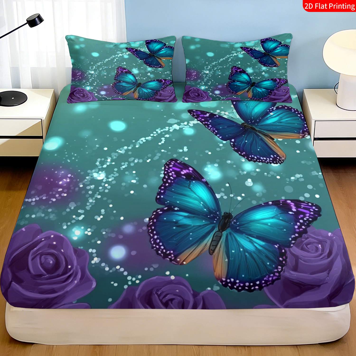 purple bedding sheets sold on Temu United States