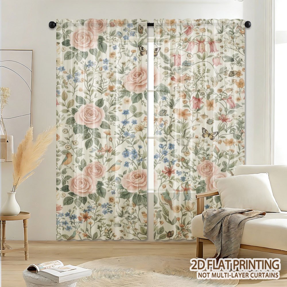 curtains floral sold on Temu United States