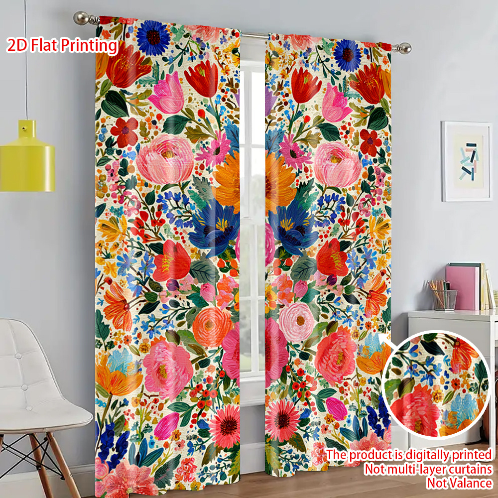 curtains floral sold on Temu United States