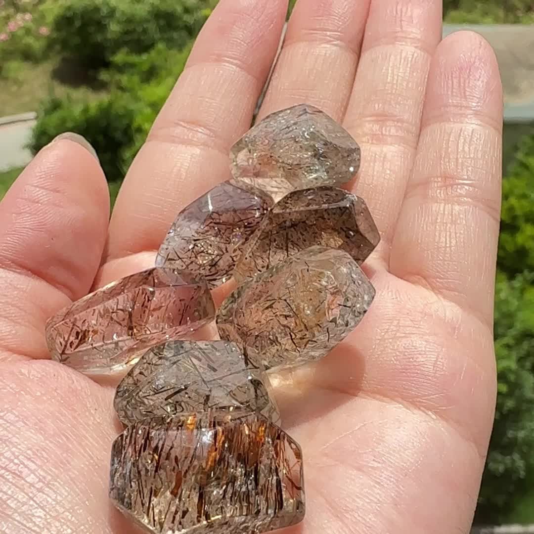 Strawberry Rutilated And Tourmalated Quartz