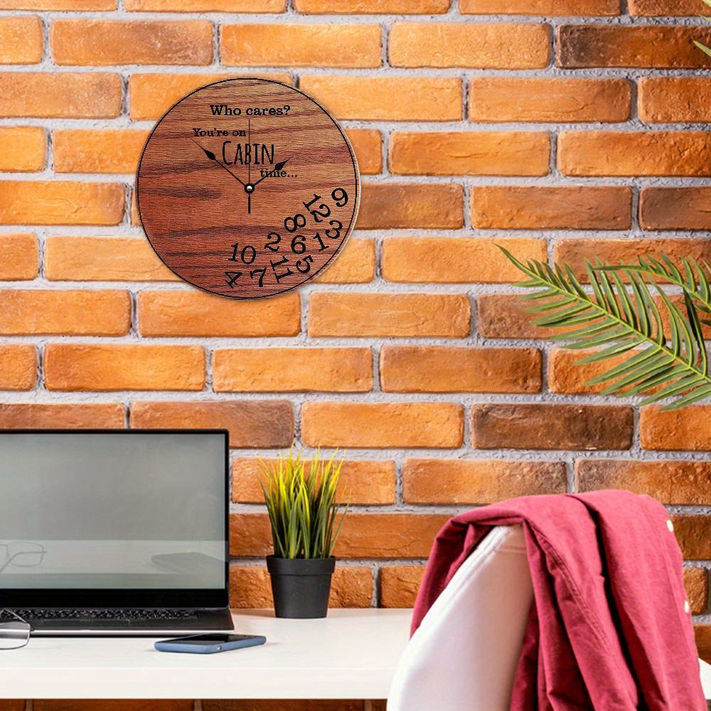 Rustic Wooden Wall Clock "'re Cabin Time" Non ticking - Temu