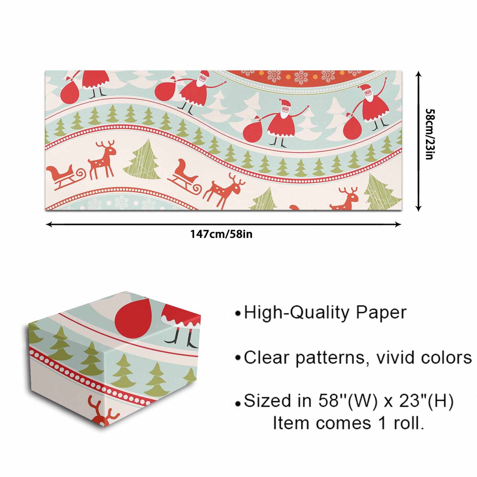 Festive Christmas Wrapping Paper Colorful Funny Designs - Temu