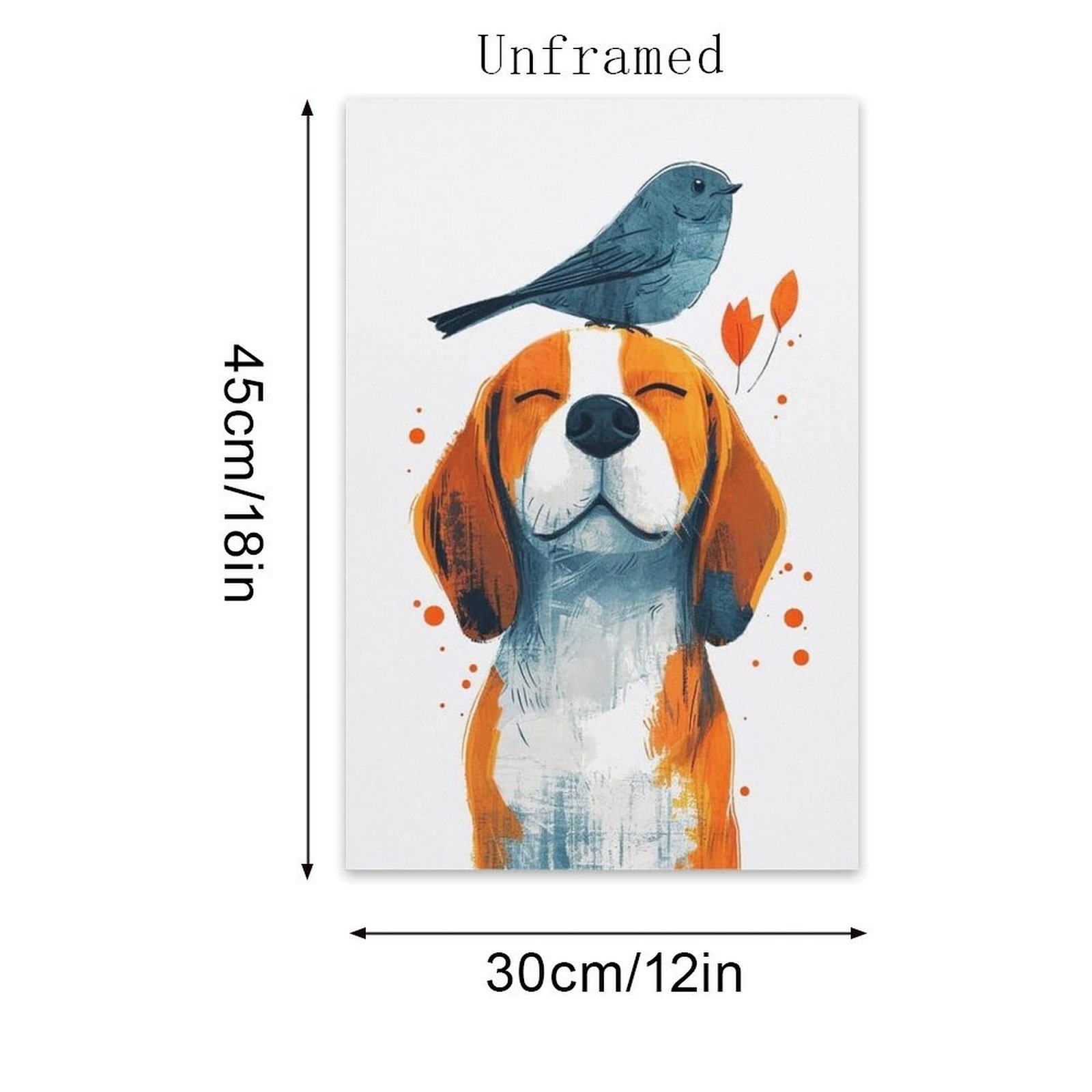 Art Beagle Dog Bird Canvas Art Print Pine Wood - Temu