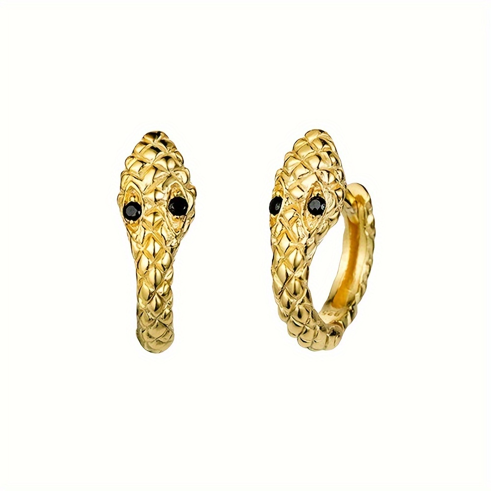 Retro Snake Hoop Earrings Men Punk Snake Animal Shaped Ear - Temu Canada