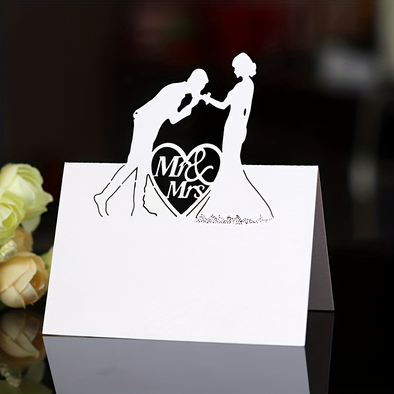 Couple Design Wedding Party Table Card White Paper - Temu Canada