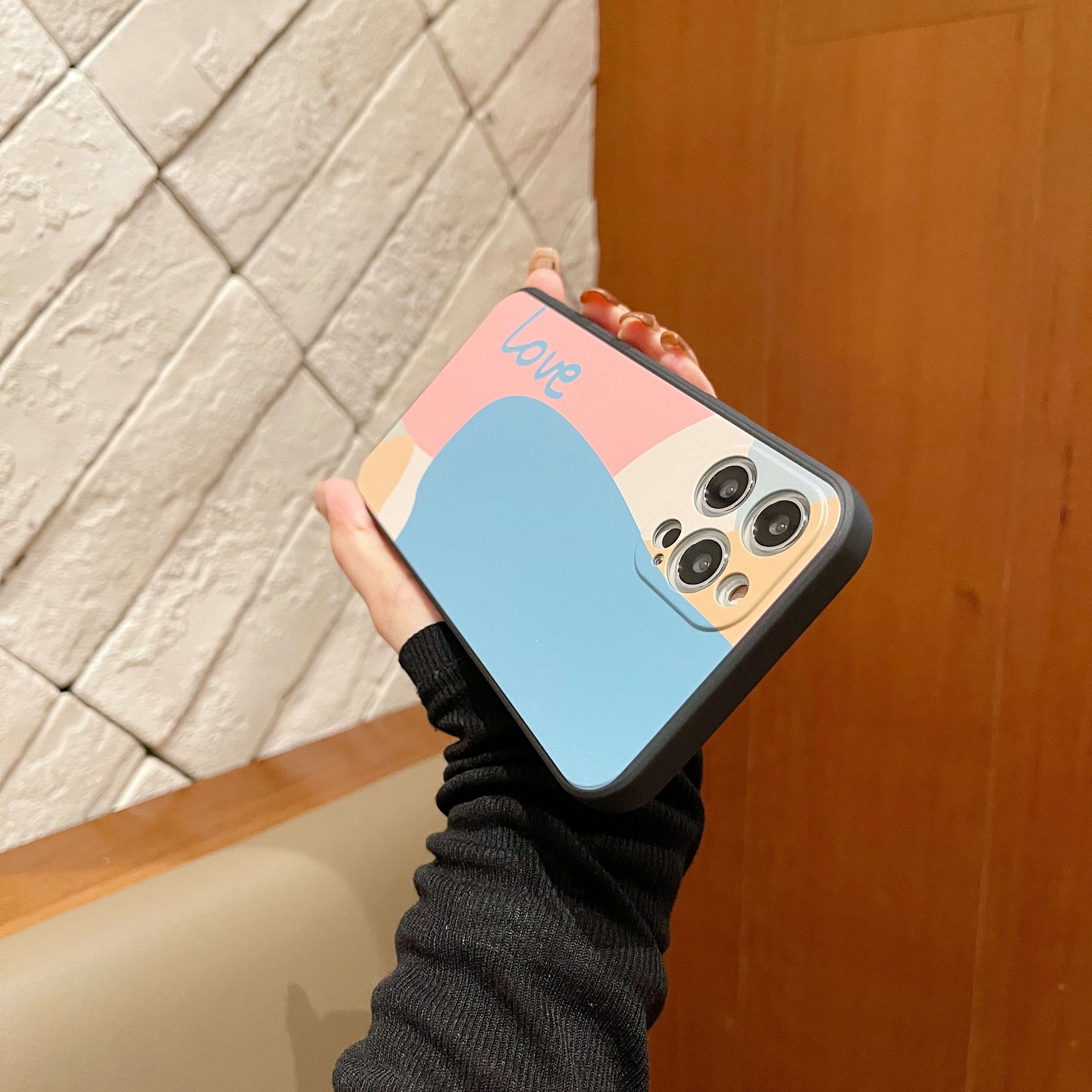 Black Phone Case With Color Block For Iphone14 14plus 14pro 14promax ...