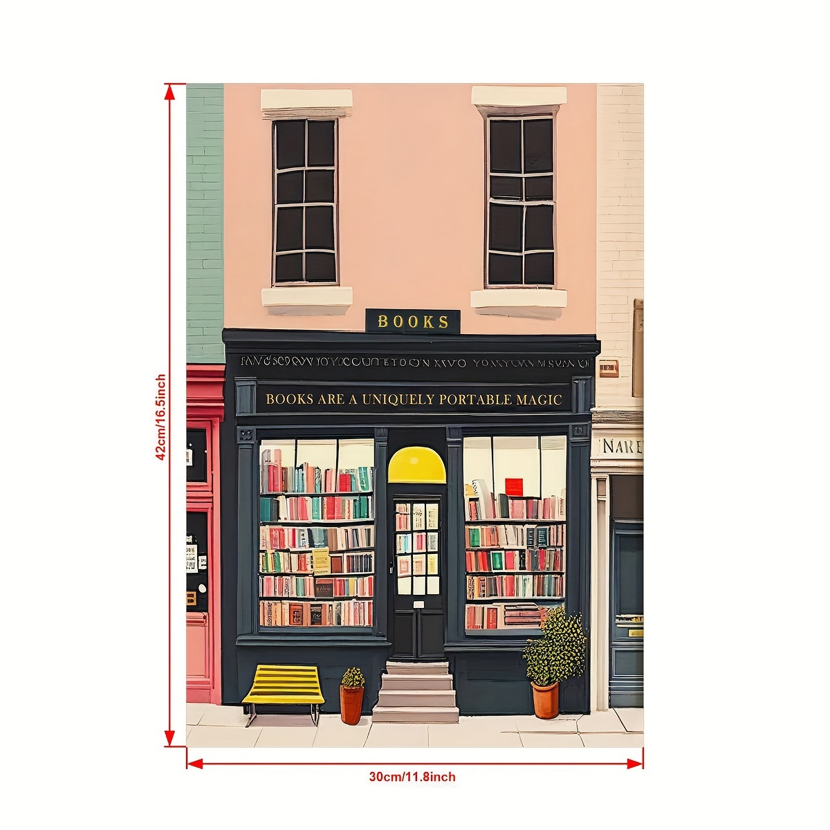 Canvas Poster Bookshop Print Painting Architecture Study - Temu Ireland