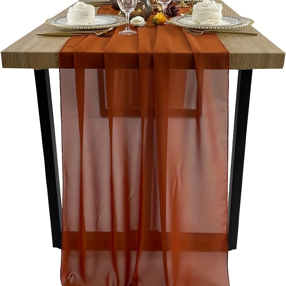 Chiffon Table Runners Romantic Sheer Wedding Table Runner - Temu United ...