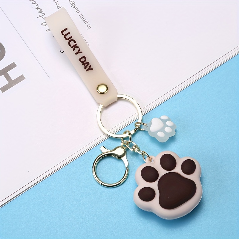 Cartoon Creative Cat Paw Keychain Lucky Cute Lucky Cat Paw Print Car ...