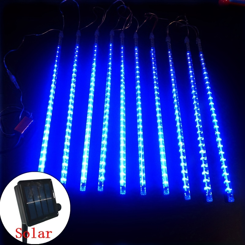1 Pack Solar Led Meteor Shower Rain Lights 8 Tubes Outdoor Waterproof ...