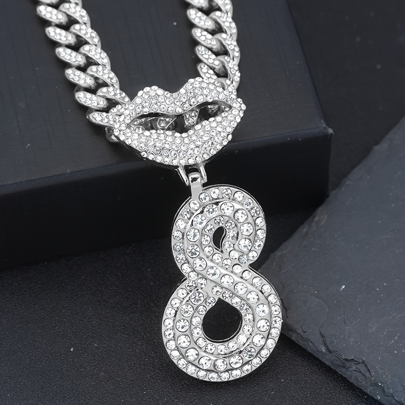 Shiny Butterfly Letter Pendant Necklace Chilled Cuban Chain - Temu ...