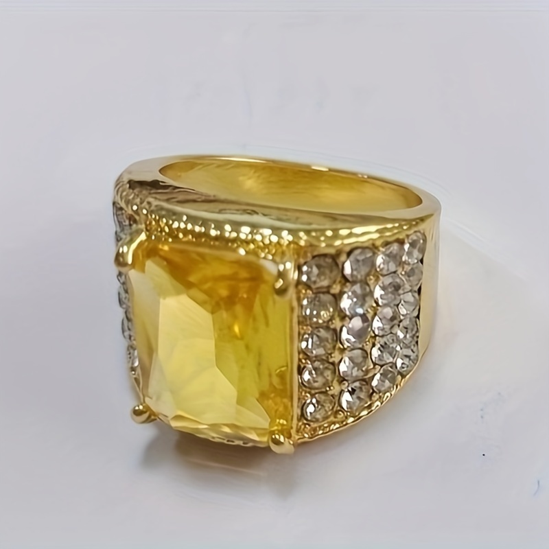 1pc Geometric Simple Cubic Zirconia Ring Fashion Zinc Alloy Ring | Shop ...