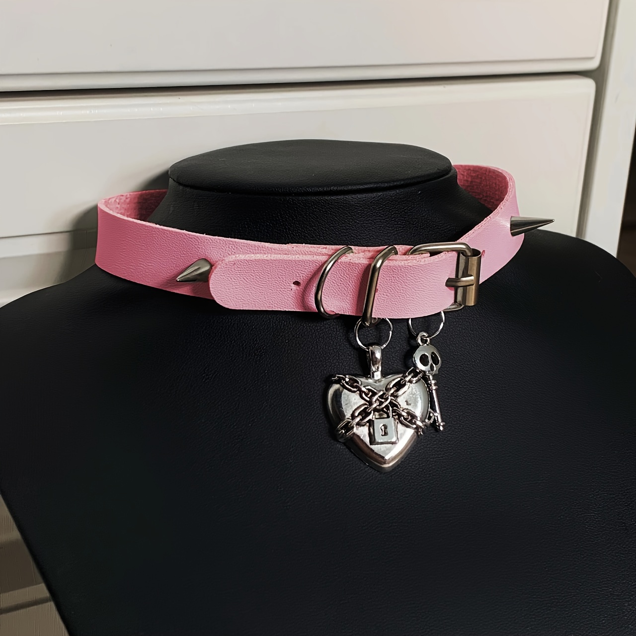 Y2k Punk Style Metal Collar Pu Leather Rivet Collar Neck - Temu United ...