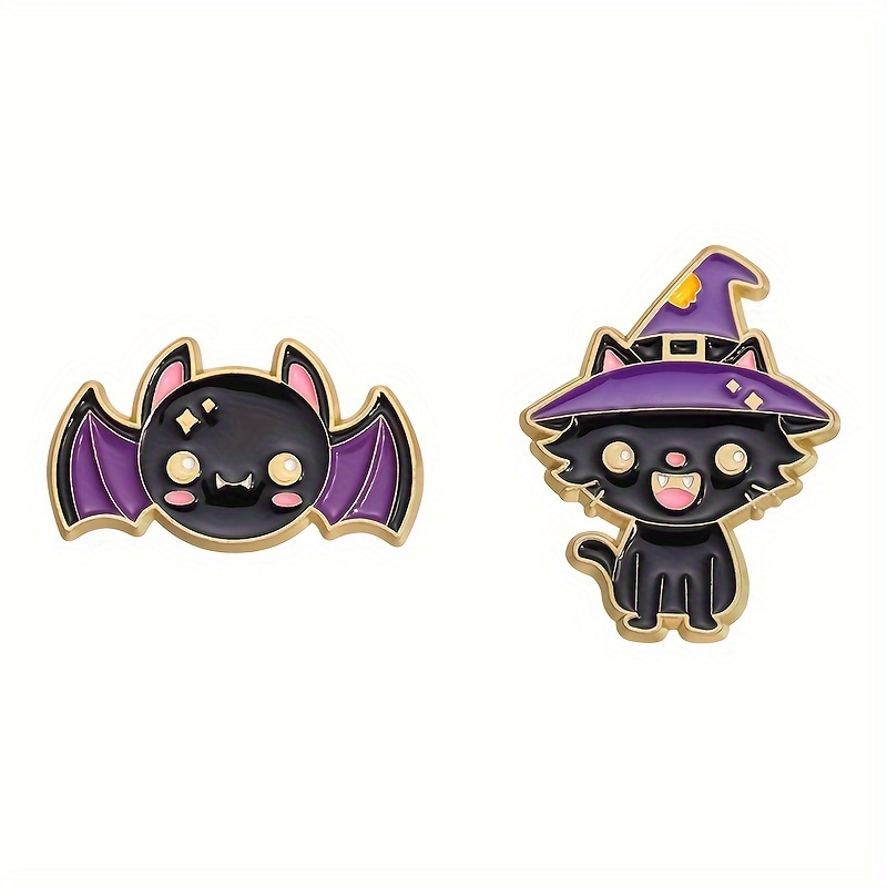 Magic Cat Purple Hat Design Zinc Alloy Brooch Cartoon - Temu United Kingdom