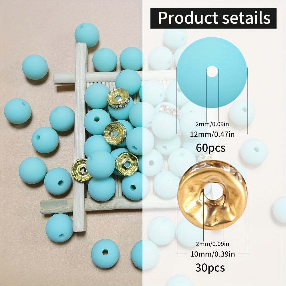 Silicone Round Beads Metal Partition Beads Delicate Diy - Temu United ...