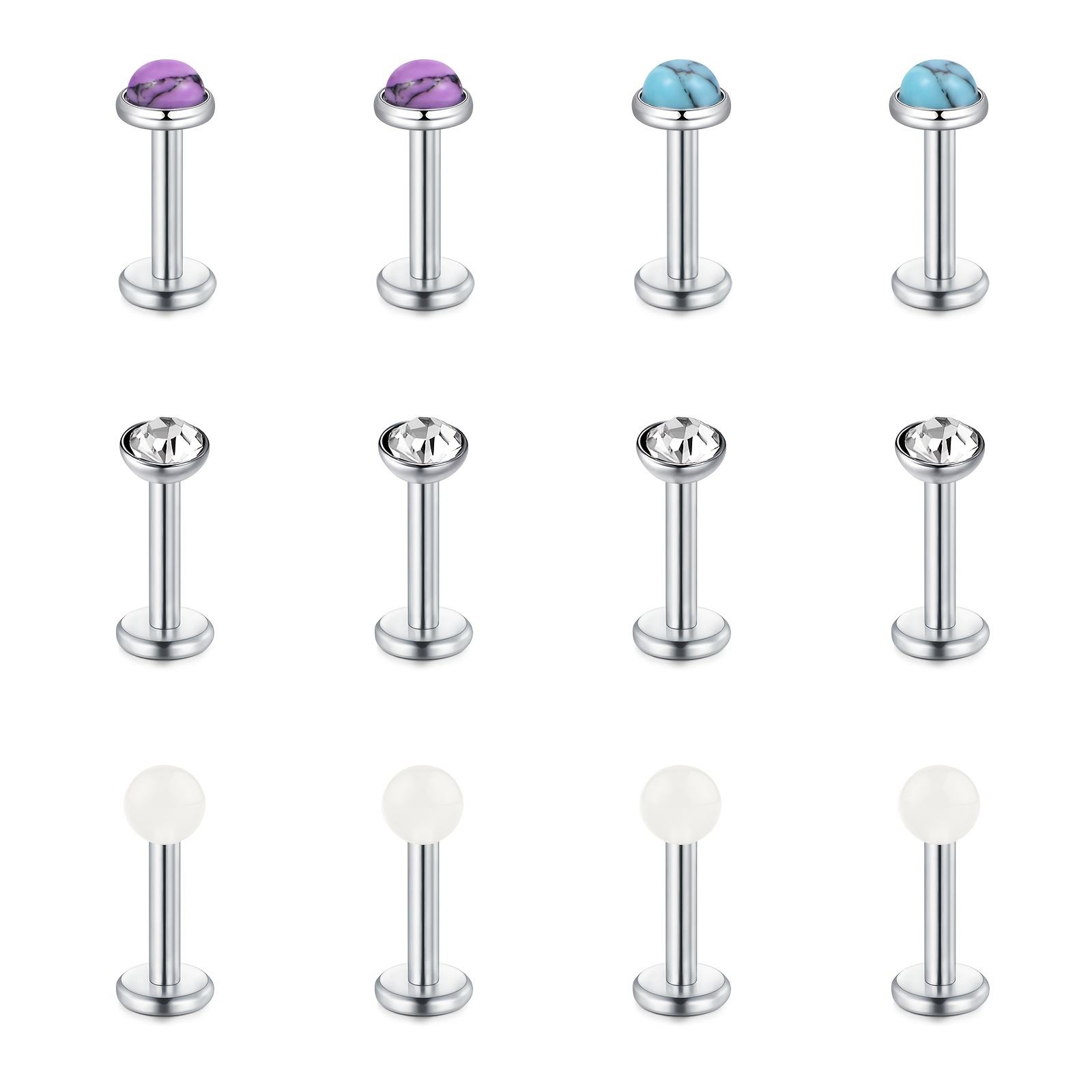 Stainless Steel Lip Stud Lip Ear Tongue Studs Body Piercing - Temu ...