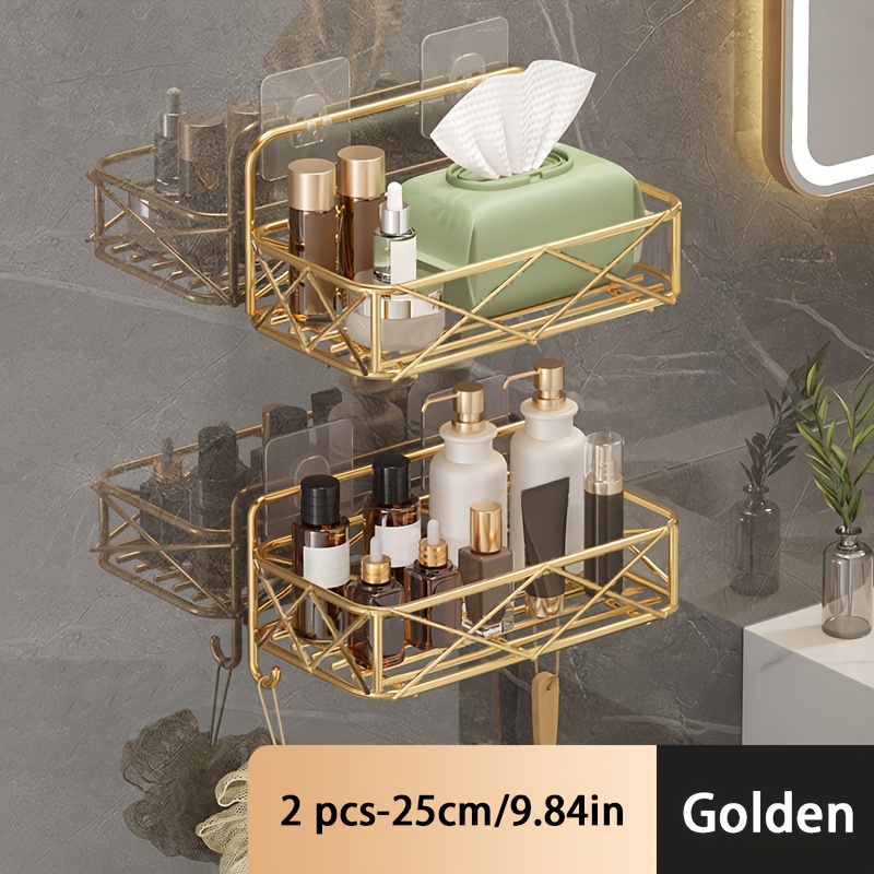 2pcs Corner Punchfree Hanging Storage Shelves Stable Storage - Temu ...