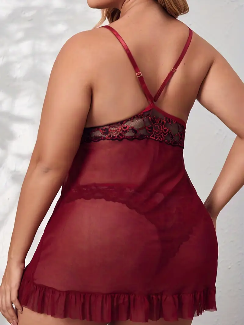 Plus Size Sexy Lingerie Set Womens Plus Contrast Floral Temu