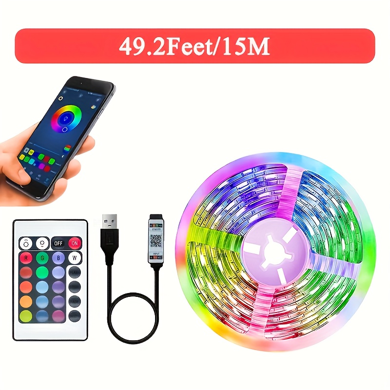 Led Strip Lights Rgb 5050 Smart Led Strip Lights 24 Keys App - Temu ...