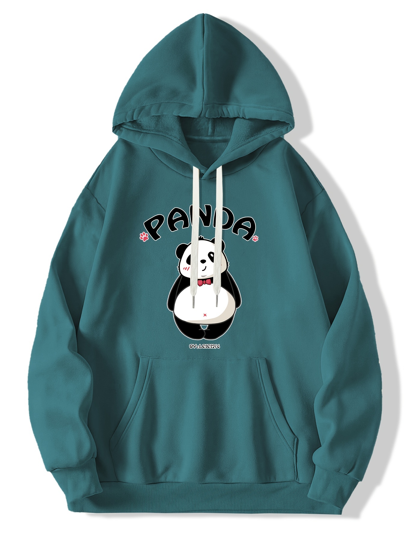 Panda Two Panda Paw Prints Print Hoodie Men's Casual - Temu New Zealand