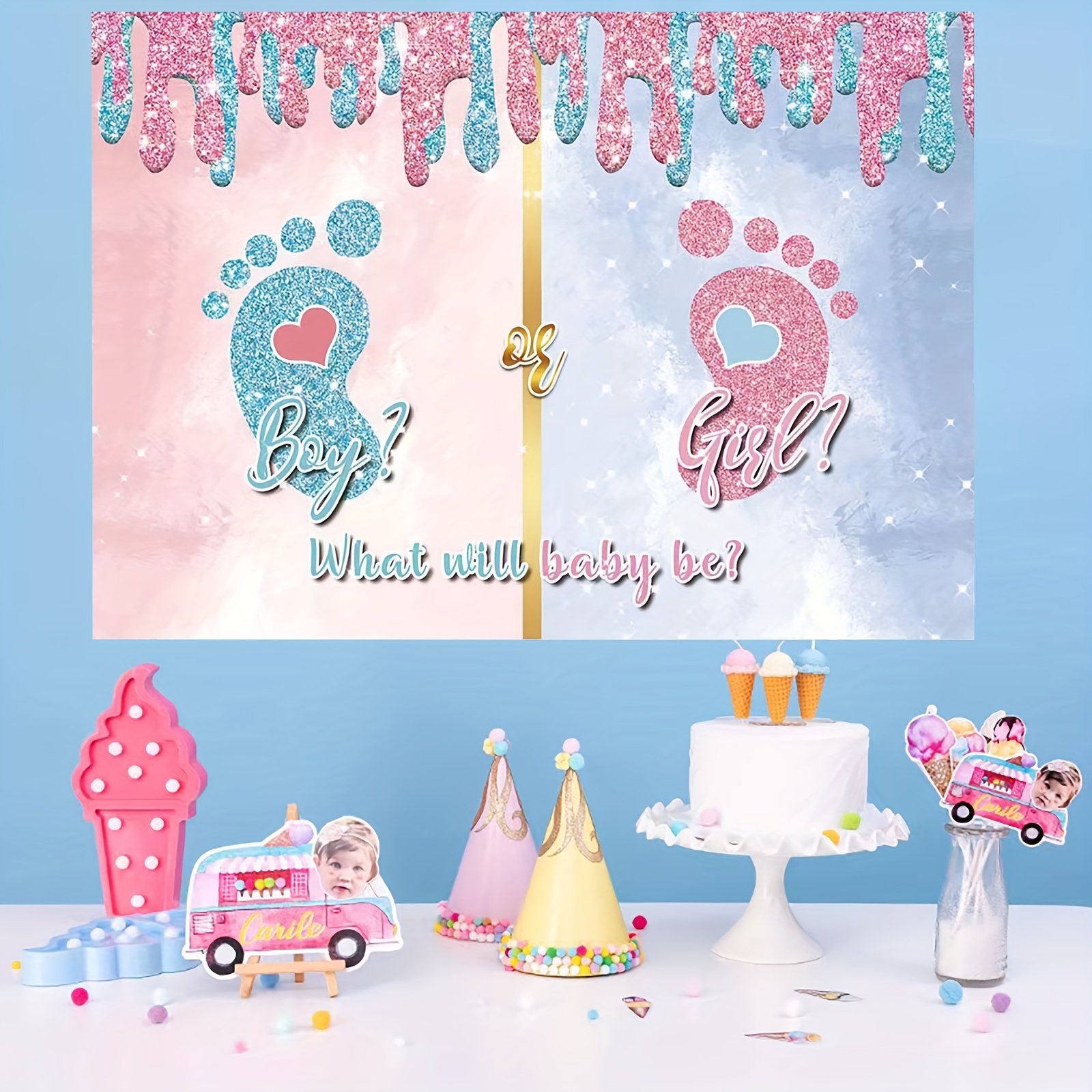 Gender Reveal Party Supplies Gender Reveal Backdrop Boys - Temu