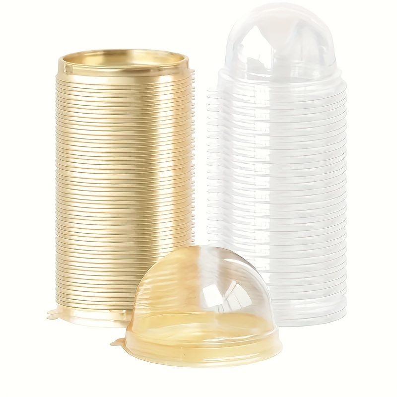 Clear Plastic Mini Cake Boxes Round Cupcake Holders Plastic - Temu