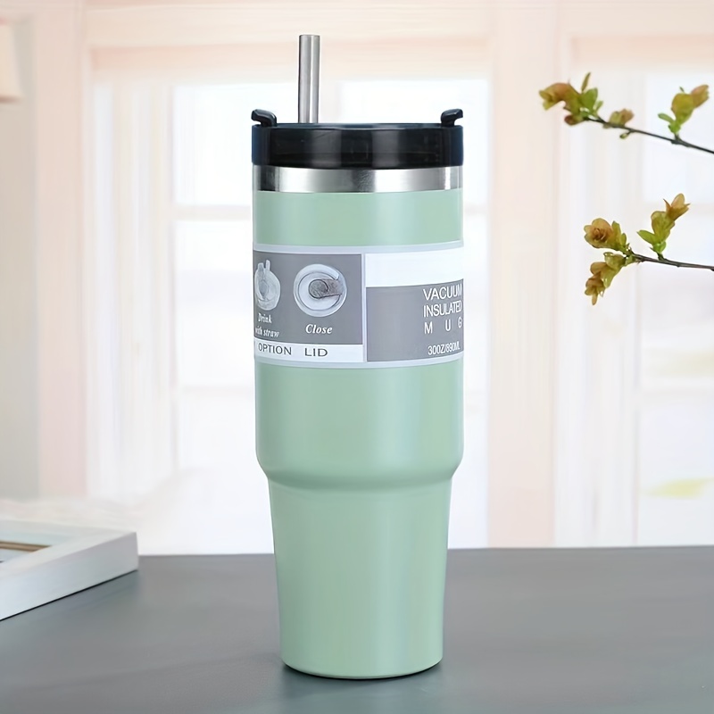 Stainless Steel Vacuum Insulated Cup Straw Home - Temu