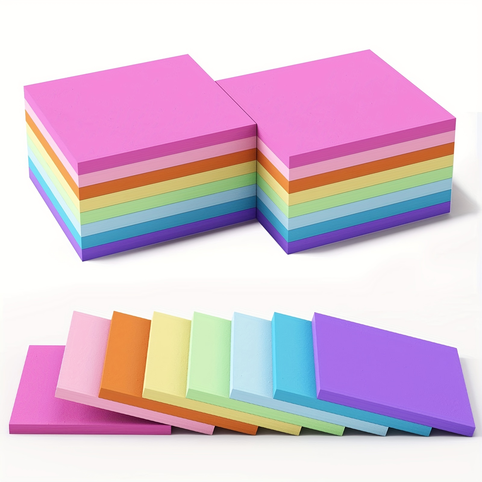 Sticky Notes Bright Color Self adhesive Book 8 Colors Super - Temu ...