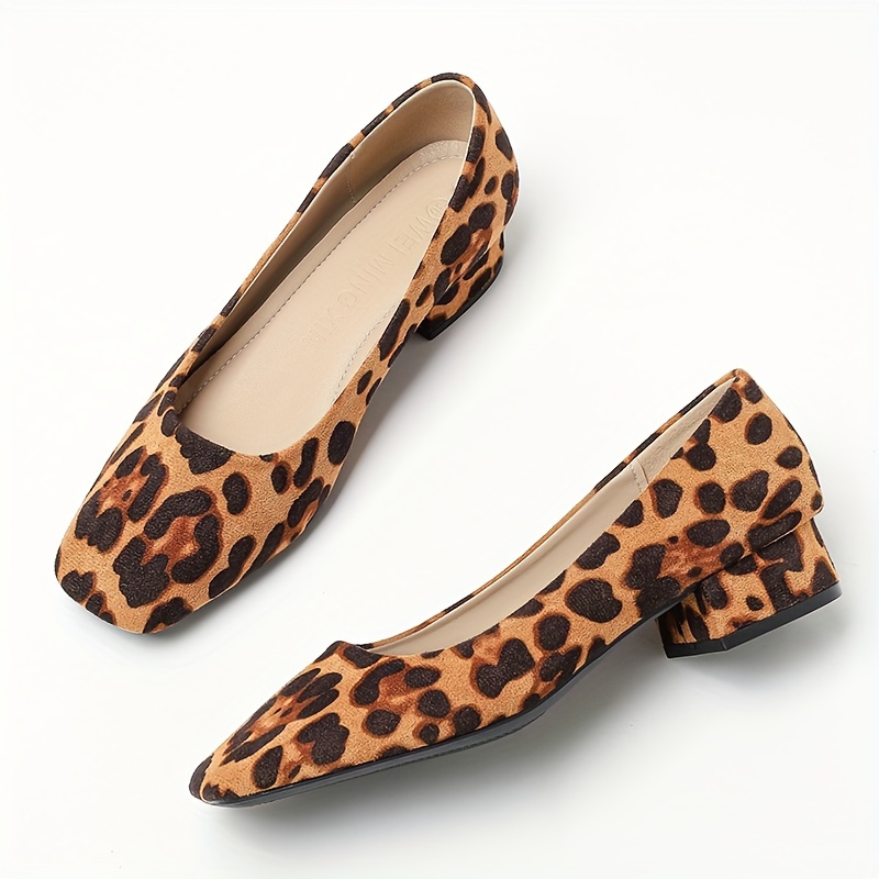 Womens Leopard Pattern Pumps Shallow Mouth Slip Casual - Temu United ...