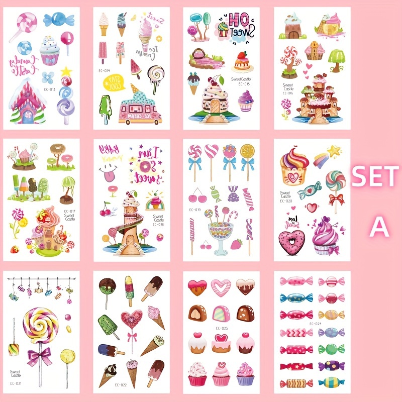 (100 Kinds) Dessert Cake Dessert Stickers Waterproof - Temu Canada