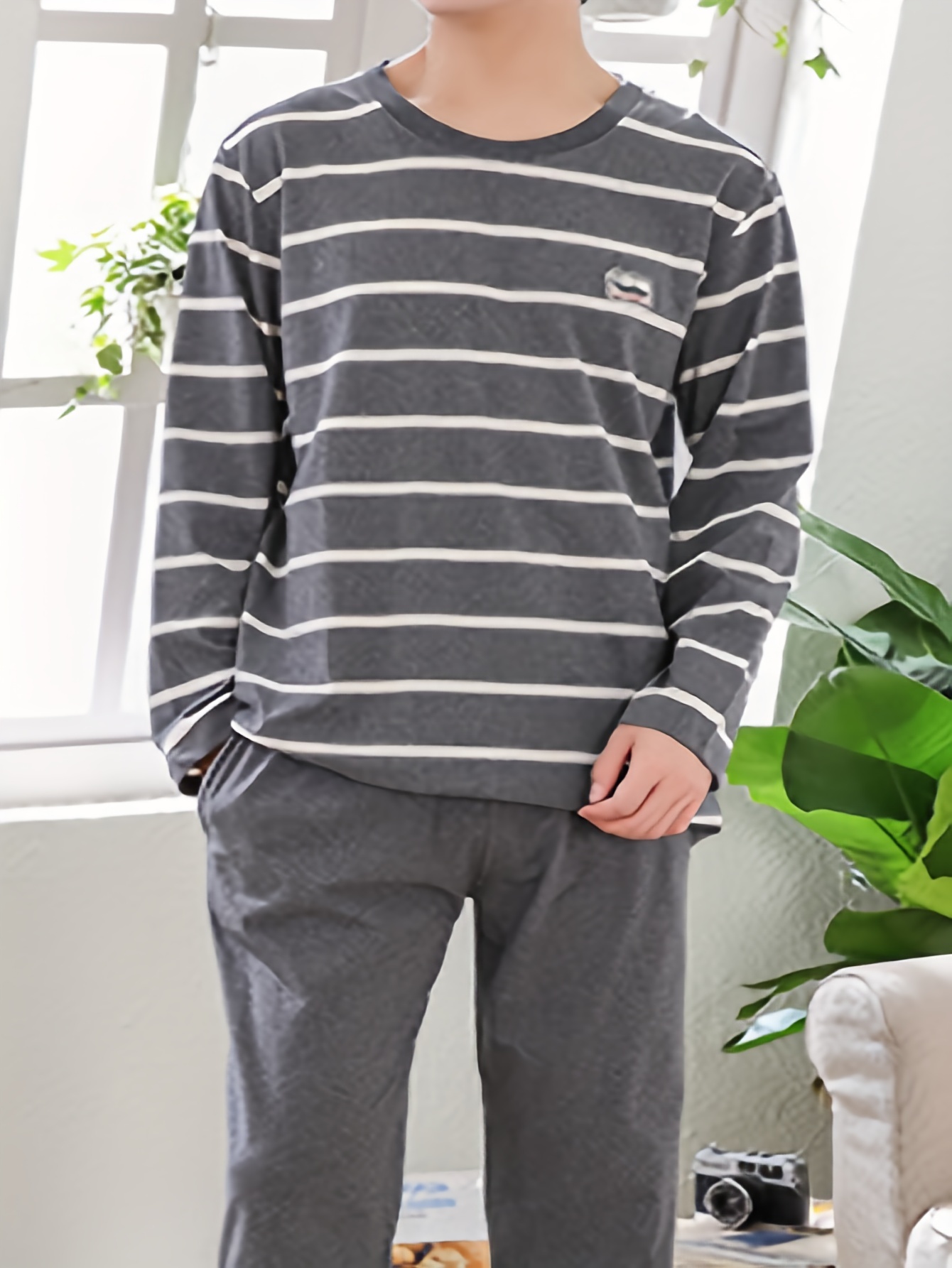 New Autumn Winter Men Cotton Pajamas Long Sleeve Male Pajama - Temu United