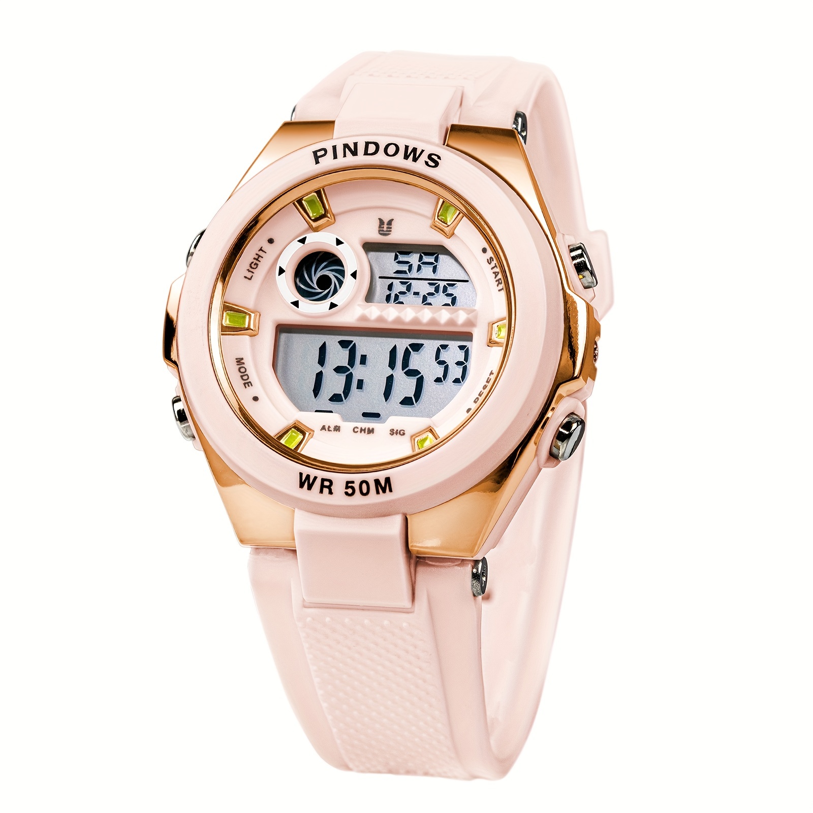 Pindows Women's Sports Digital Watch Waterproof Stopwatch - Temu United ...