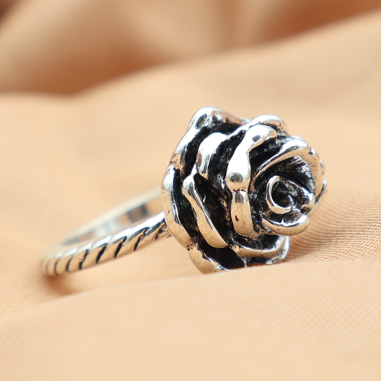 Bague Vintage Argentée Rose D'amour 1 Pièce Tendance - Temu Switzerland