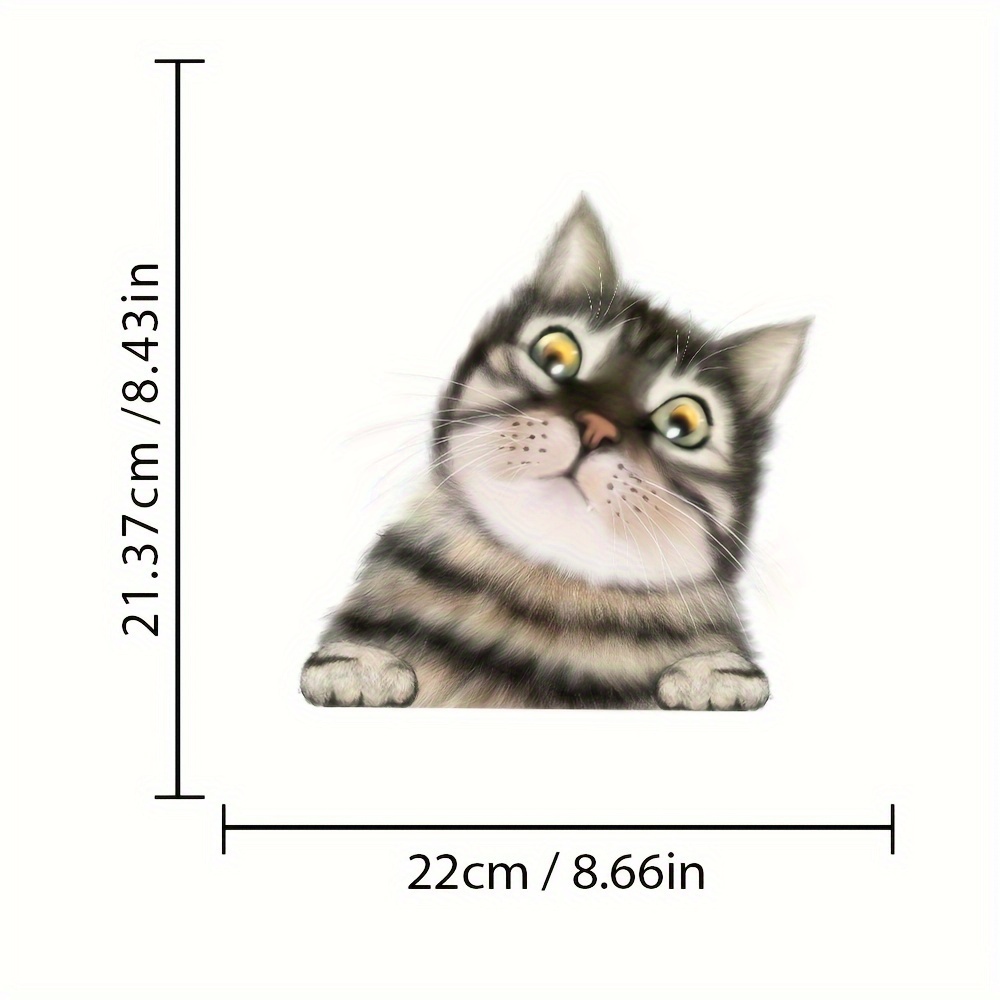 Adorable Peeking Surprised Cat Car Window Glass Body Sticker - Temu ...