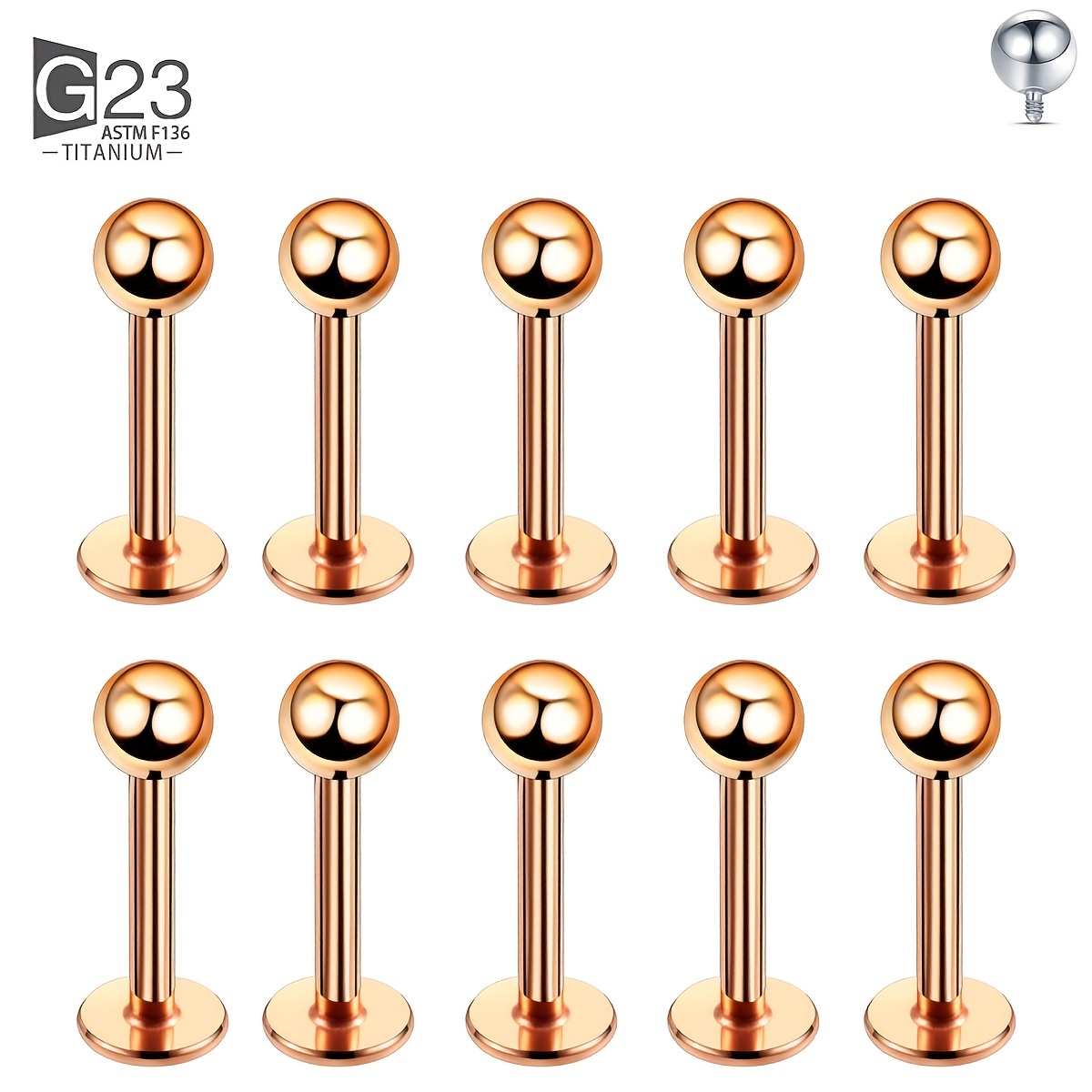 G23 Titanium Labret Lip Ring Set Ear Bone Nail Simple Minimalist Body ...