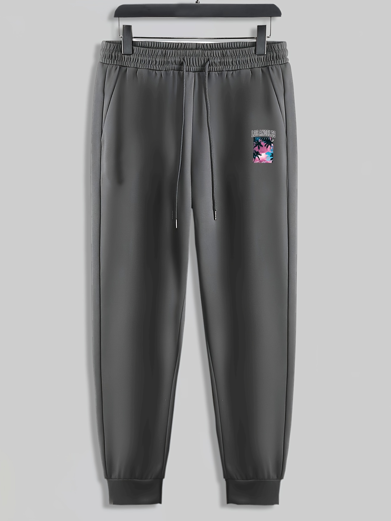 Coconut Tree Print Men's Pants Drawstring Sweatpants Loose - Temu Australia