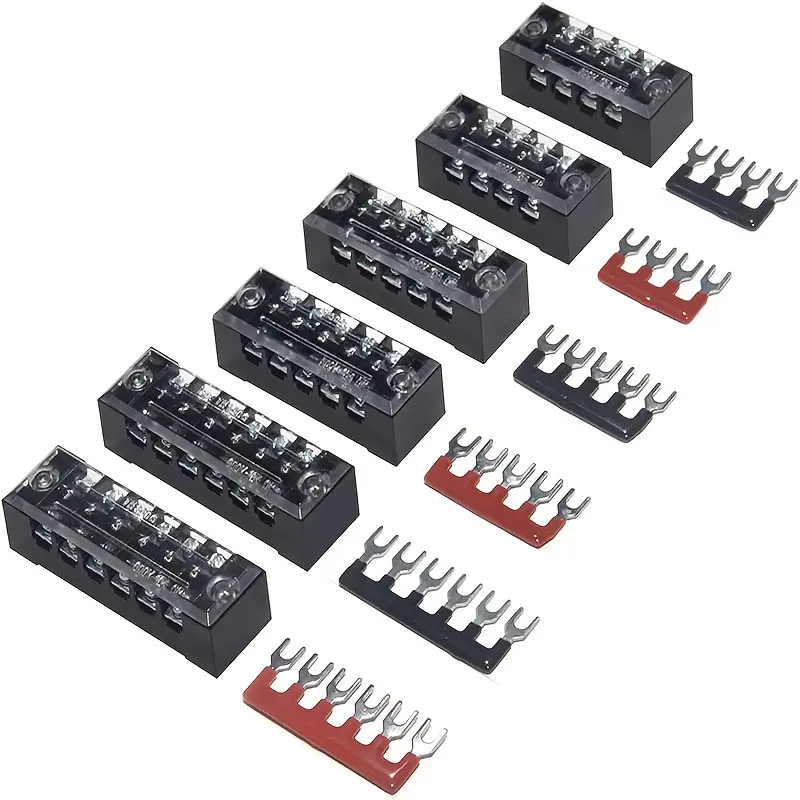 6sets Terminal Block And Strip 4 5 6 Positions 600v 15a Dual Row Wire ... 6sets Terminal Block And Strip 4 5 6 Positions 600v 15a Dual Row Wire ...