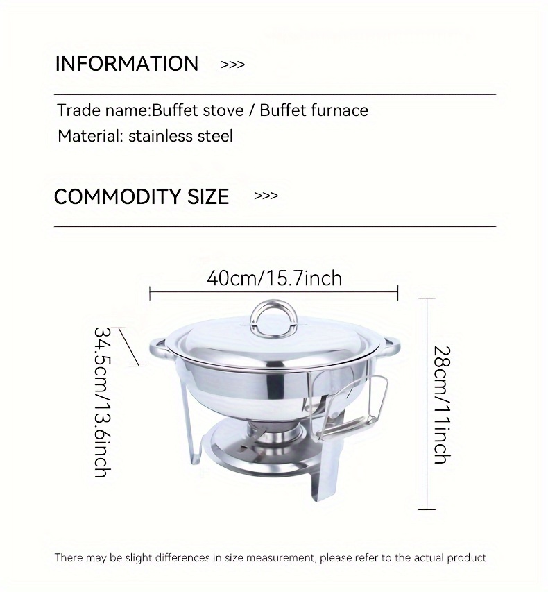 Chafing Dish Stainless Steel Buffet Warmer Set Restaurant - Temu