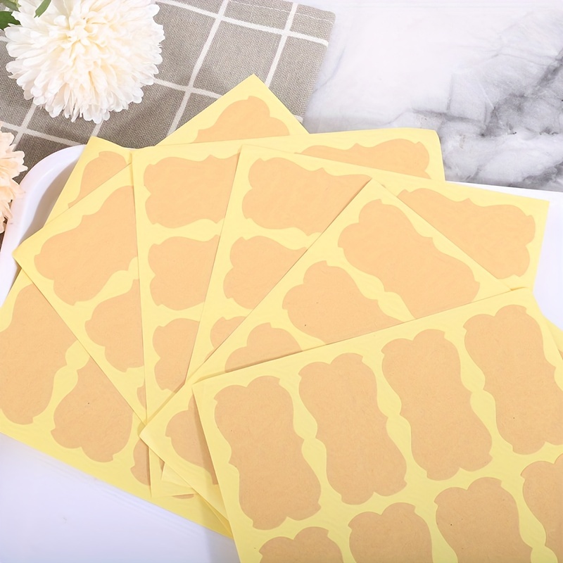 Office Blank Kraft Paper Label Sticker Set Document Bag Sealing Sticker ...