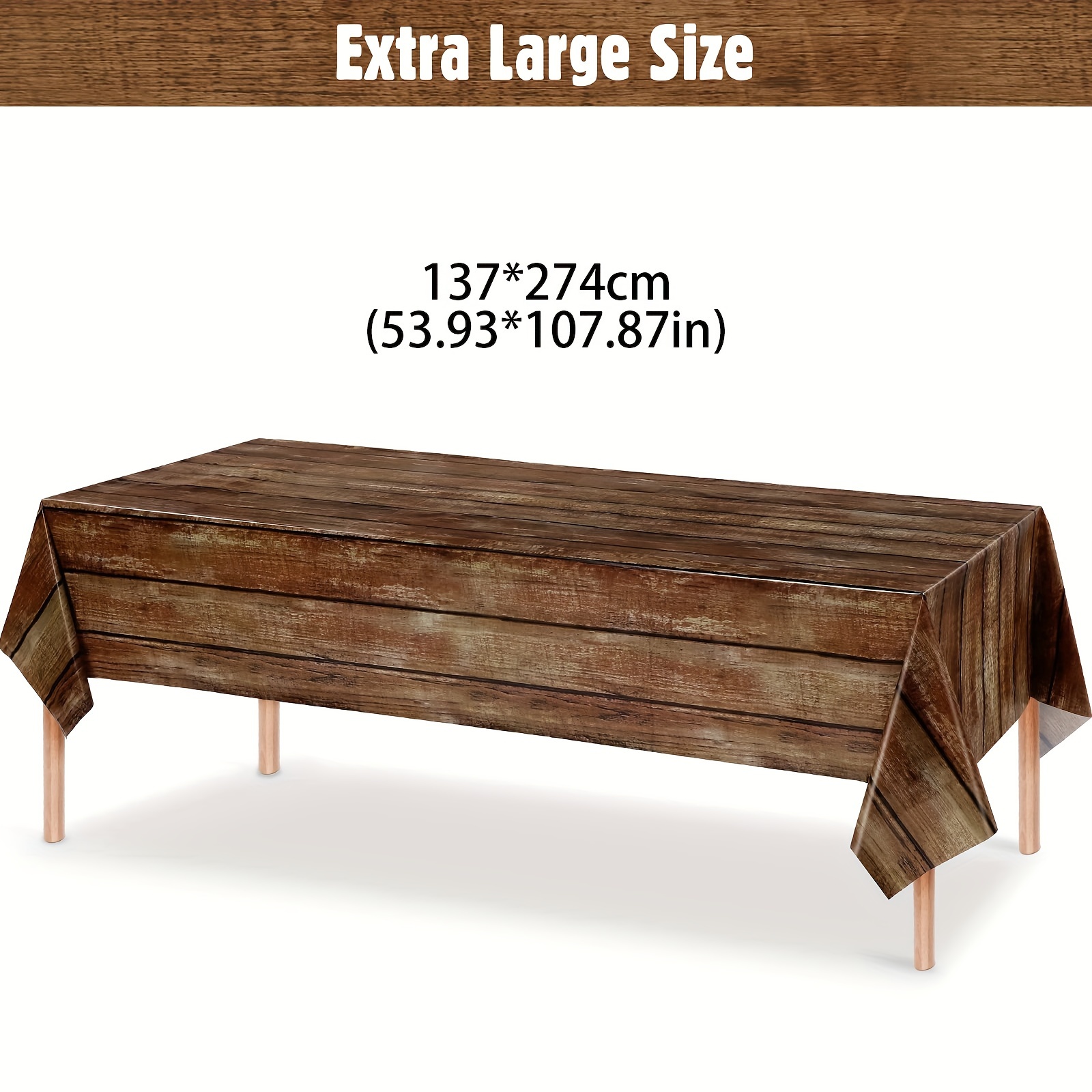 Brown Wood Grain Tablecloths Rustic Plastic Table Covers - Temu United ...