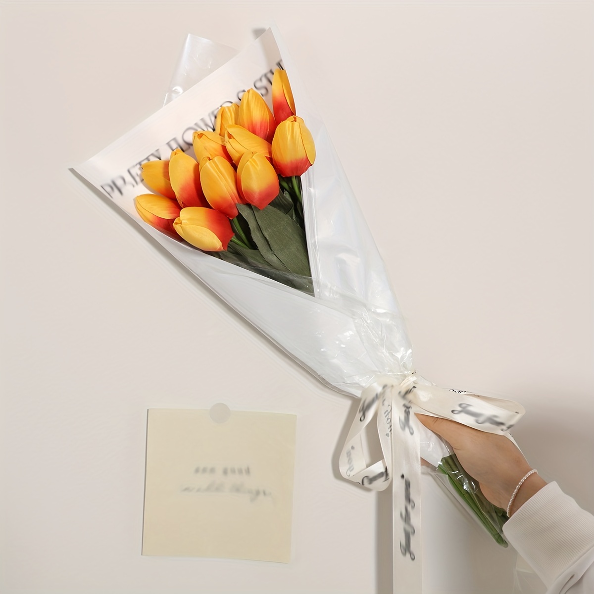 1 4pcs Simulated Tulip Dark Light Black White Orange Red Pe Material ...